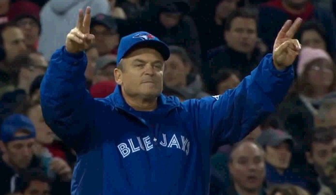 GIF: John Gibbons Signals for Pat Venditte Out of the Bullpen
